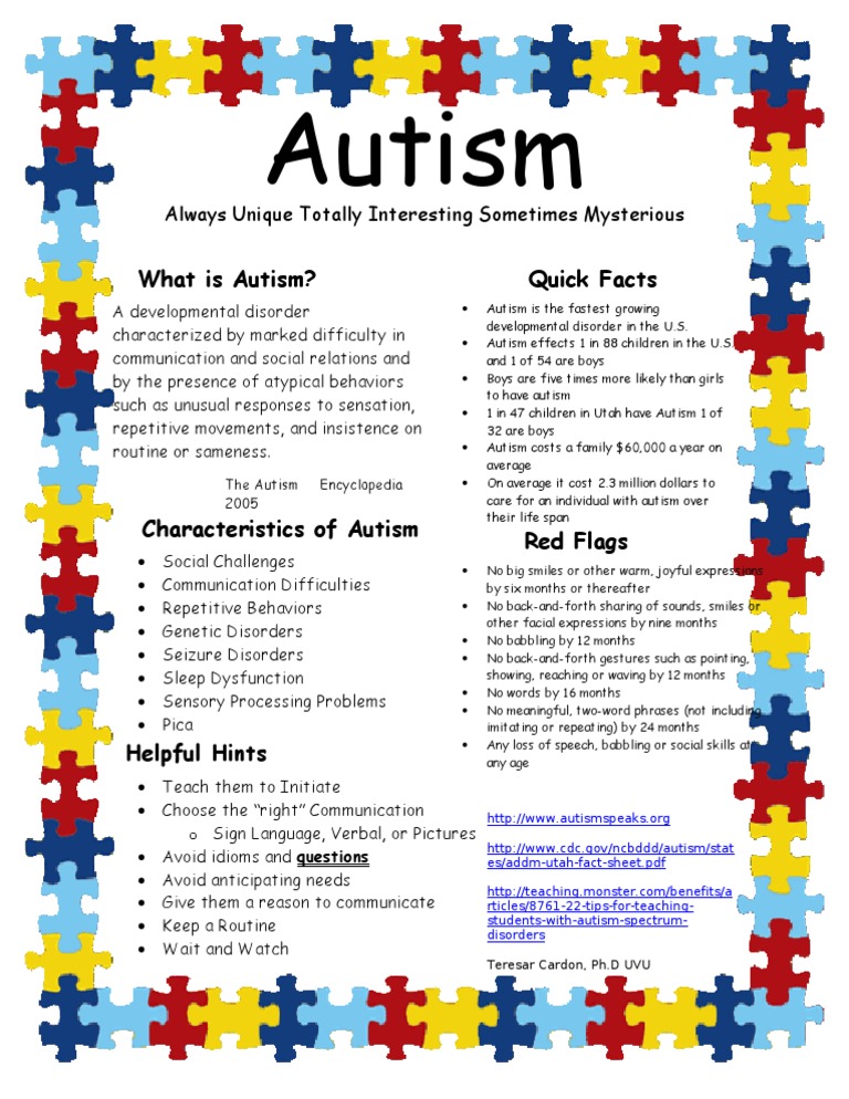Autism Hand Out | PDF