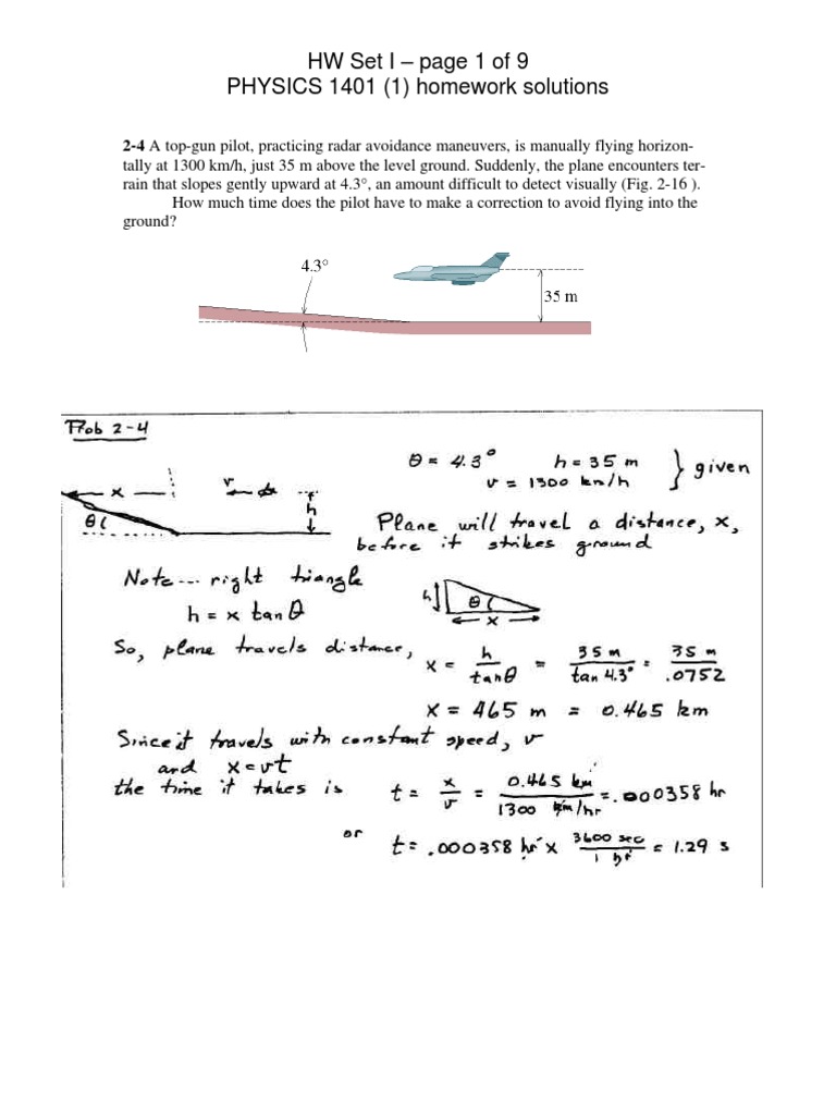 HW Set I - Page 1 of 9 PHYSICS 1401 (1) Homework Solutions | PDF ...