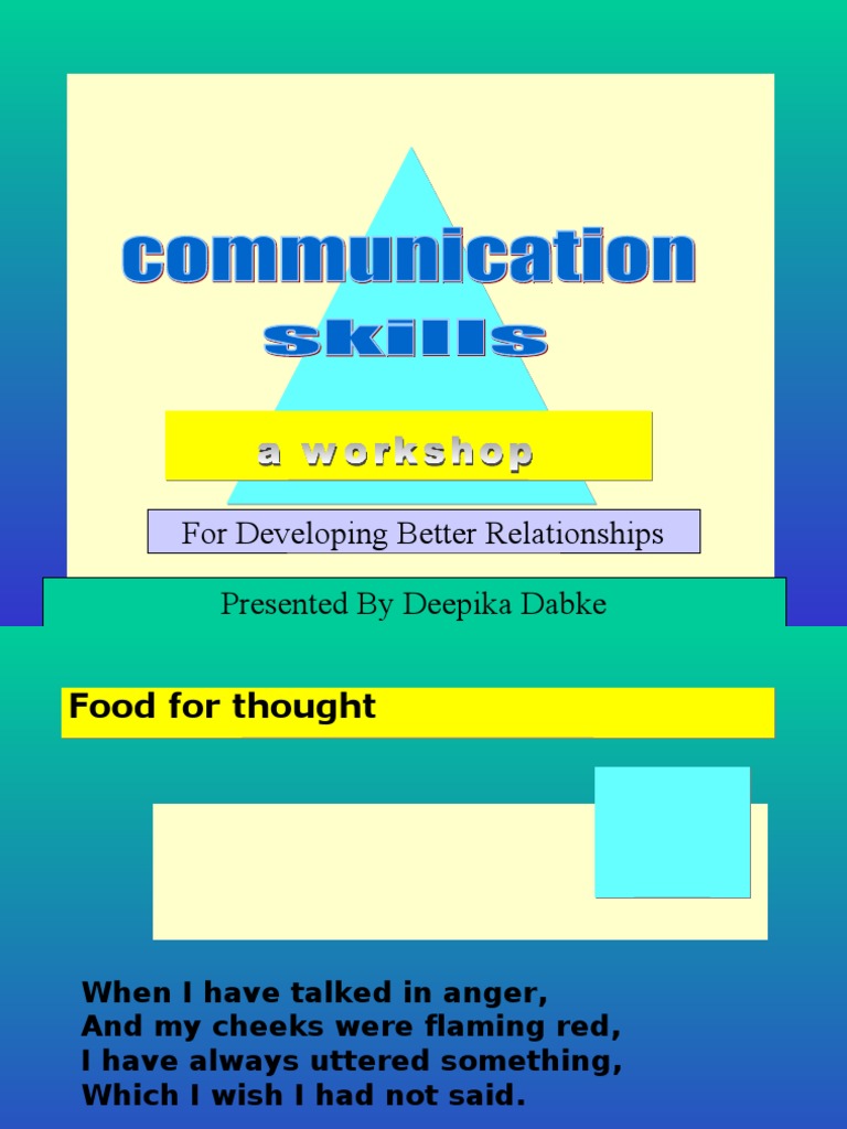 Presented by Deepika Dabke For Developing Better Relationships | PDF ...