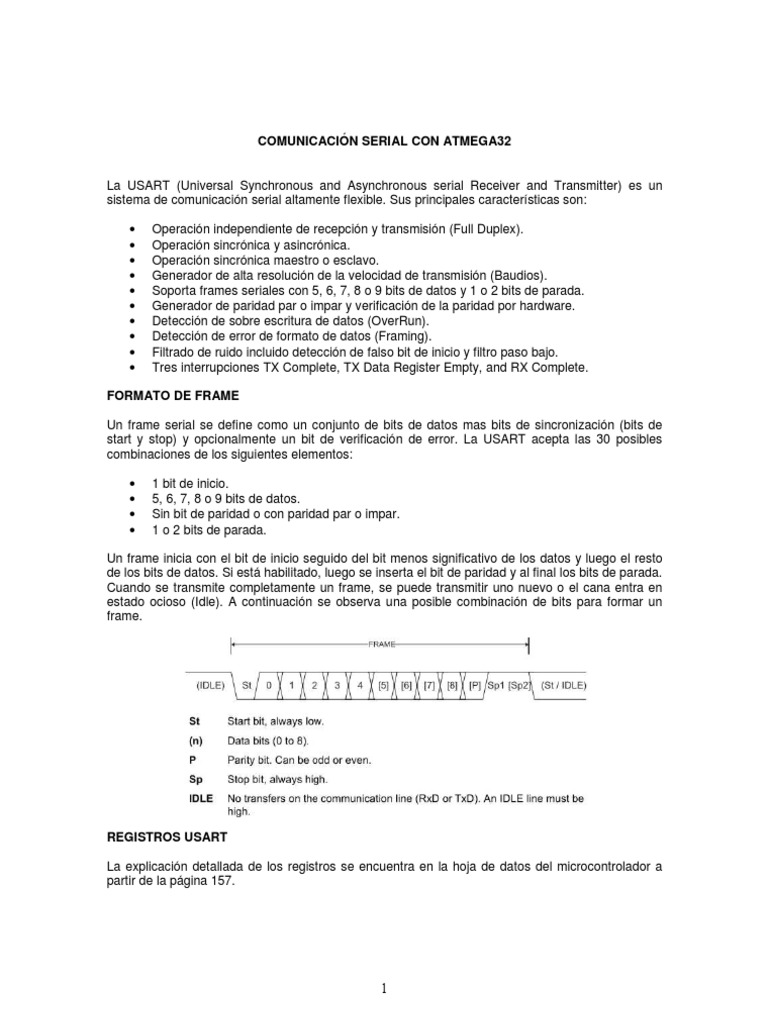 Comunicacion Serial Con Atmega32 | Descargar gratis PDF | Velocidad de ...