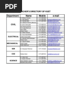KUET CSE Department Contact List | PDF | Computer Science | Computing