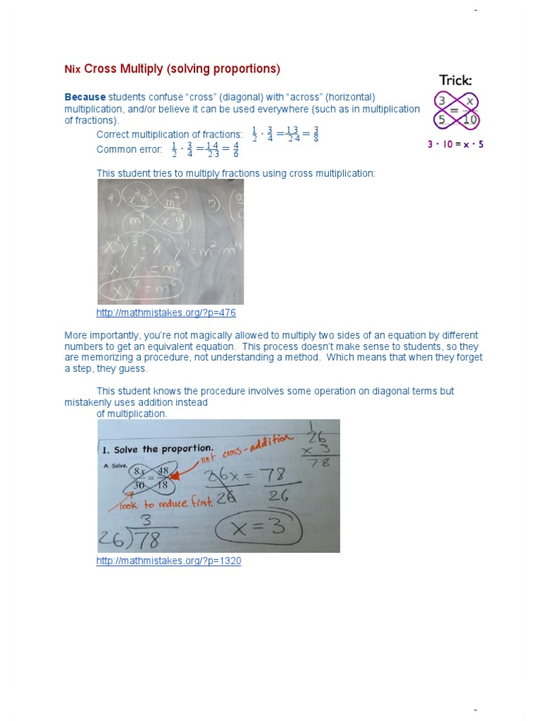 Cross Multiply For Proportions | PDF
