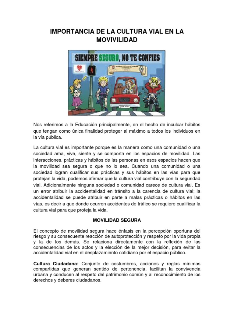 Cultura Vial Pdf Seguridad Vial Percepción