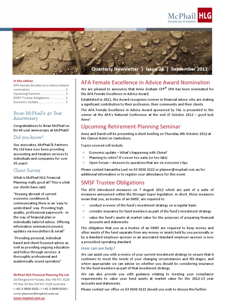 September 2012 Newsletter | PDF | Federal Reserve System | Economic Growth