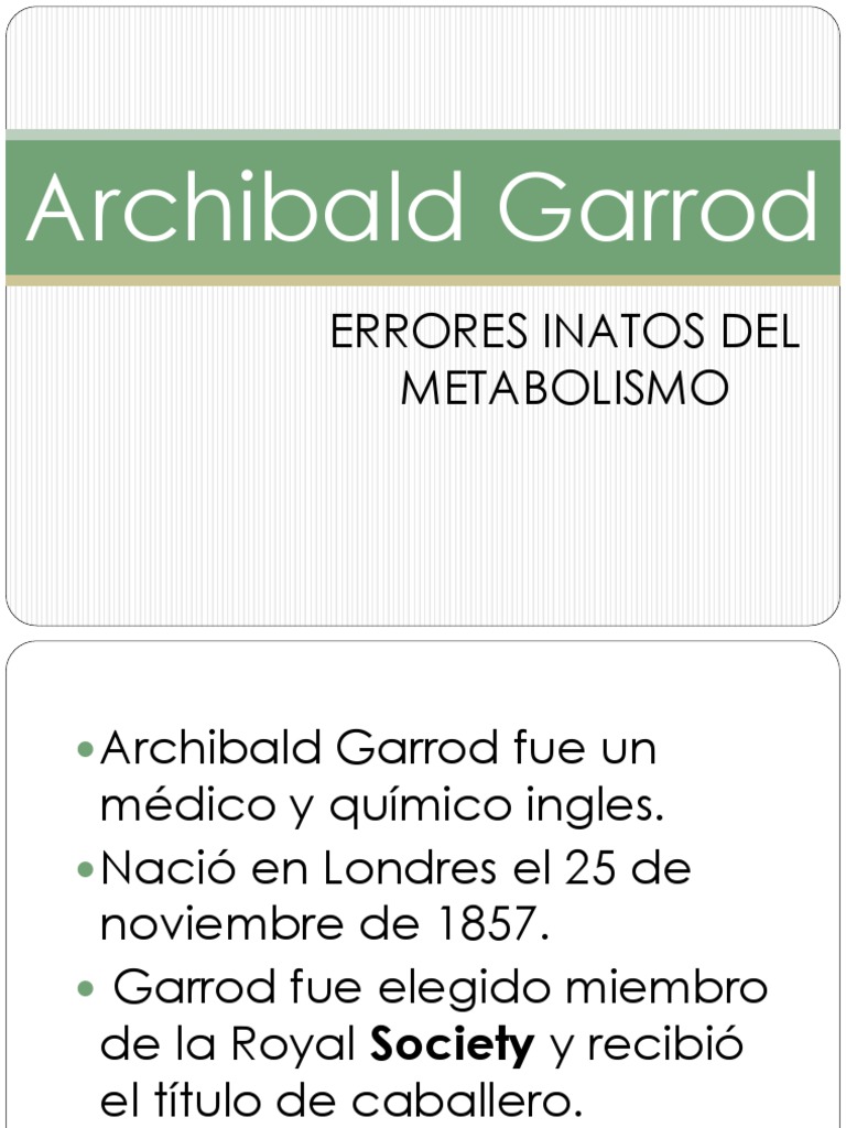Archibald Garrod | PDF | Biomoléculas | Enzima