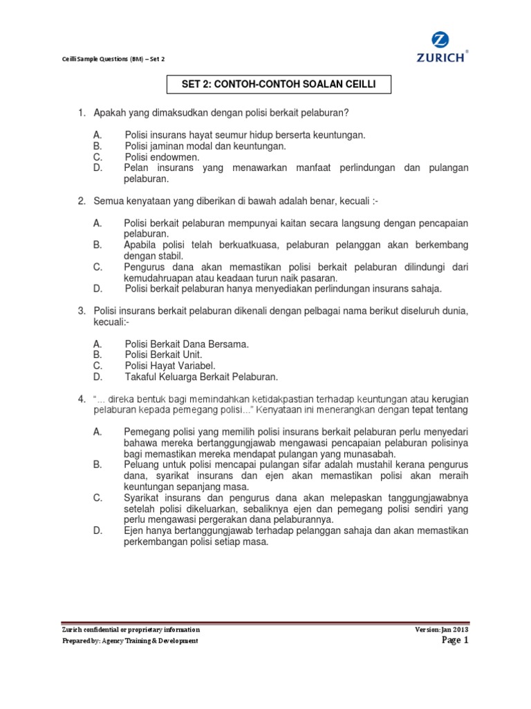 CEILLI Sample Questions - Set 2 (BM) | PDF