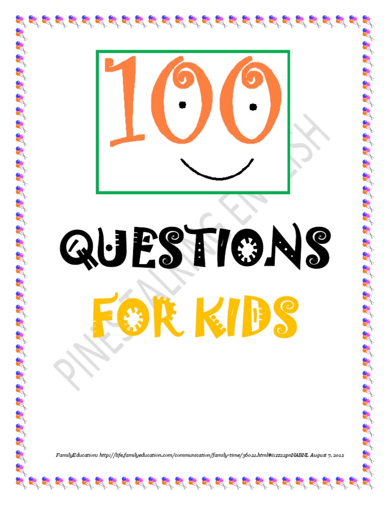 100 Qs For Kids | PDF | Second Language | Teachers