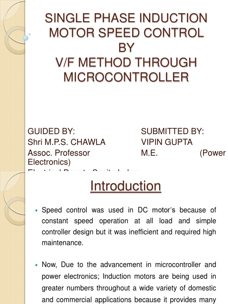Single Phase Induction Motor Speed Control | PDF | Power Inverter | Microcontroller
