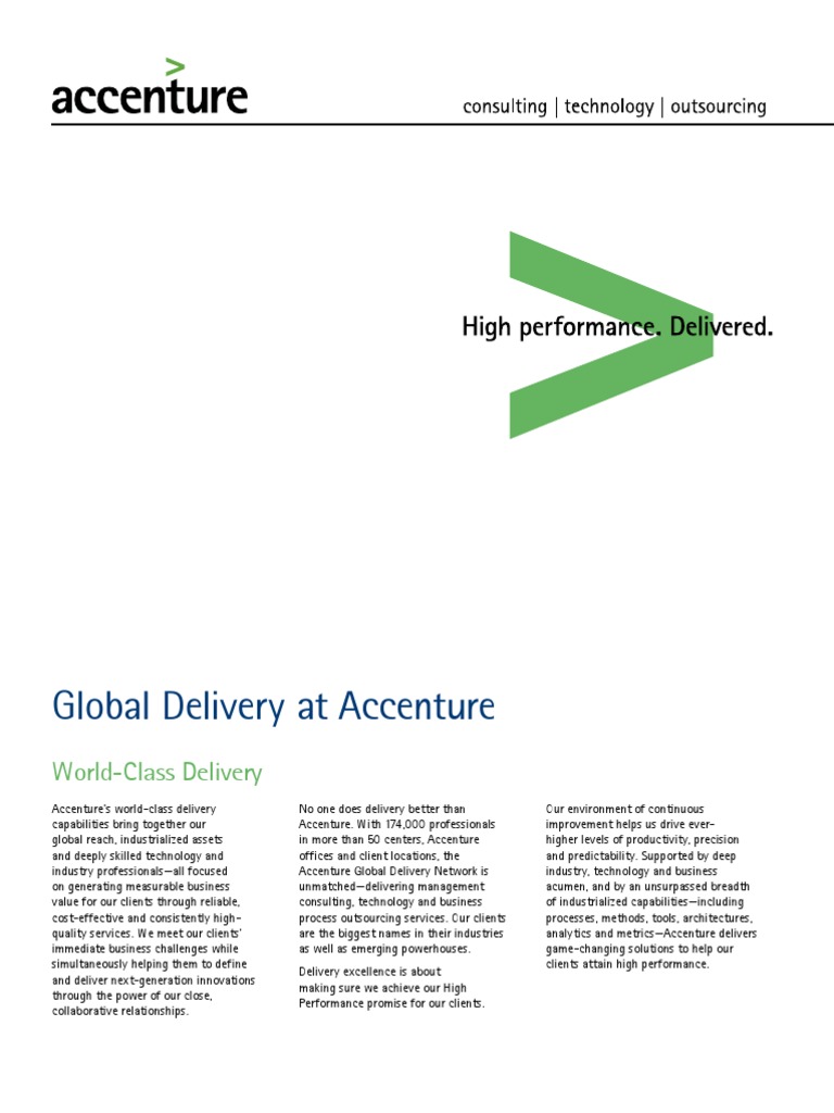 Accenture Global Delivery Network Services Overview | Business Process ...