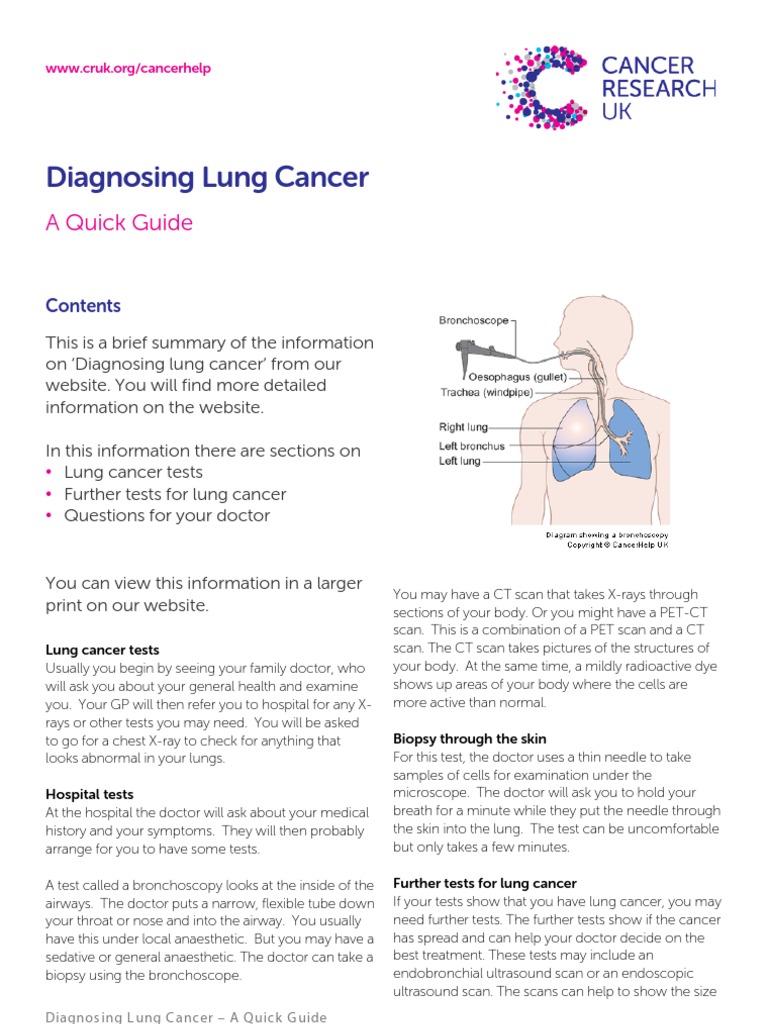 Diagnosing Lung Cancer: A Quick Guide | PDF | Lung Cancer | Cancer