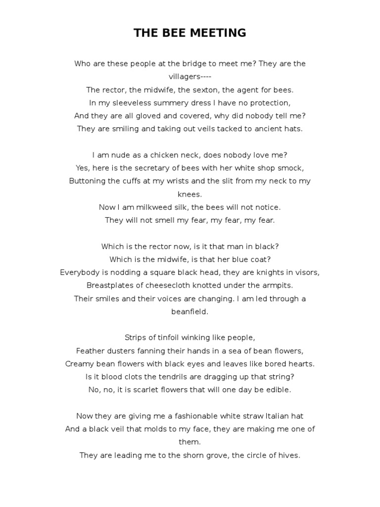The Bee Meeting: A Poetic Exploration | PDF | Nature