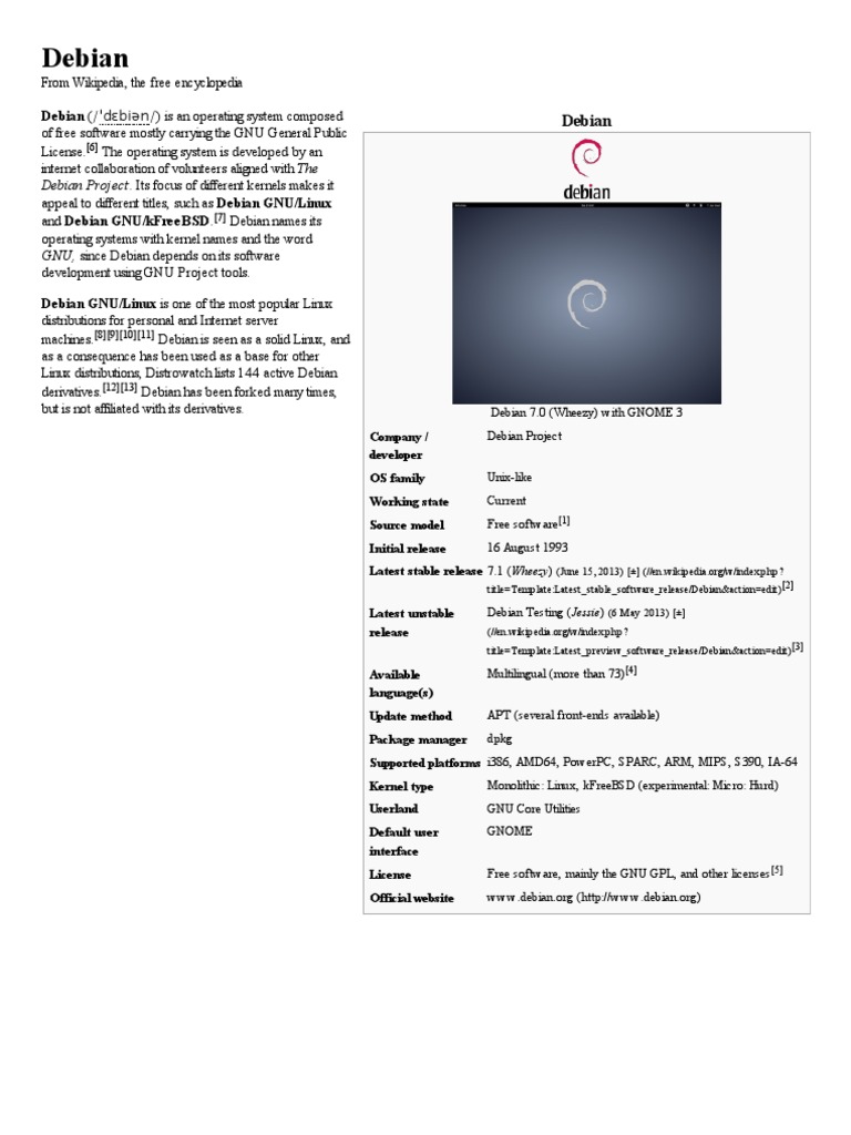 Debian - Wikipedia, The Free Encyclopedia | PDF | Advanced Packaging ...