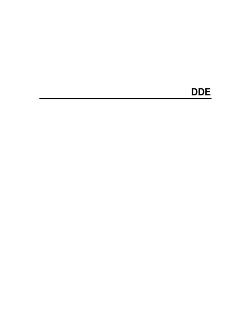 Dde | PDF