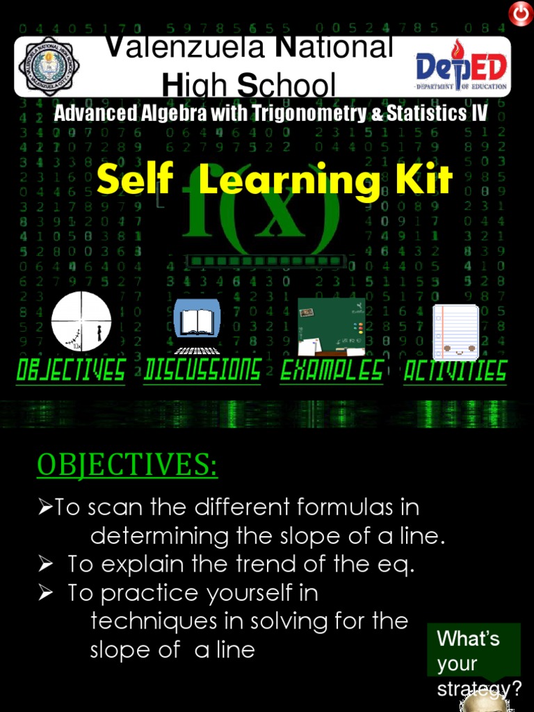 Valenzuela National High School: Self Learning Kit | PDF | Slope | Line (Geometry)