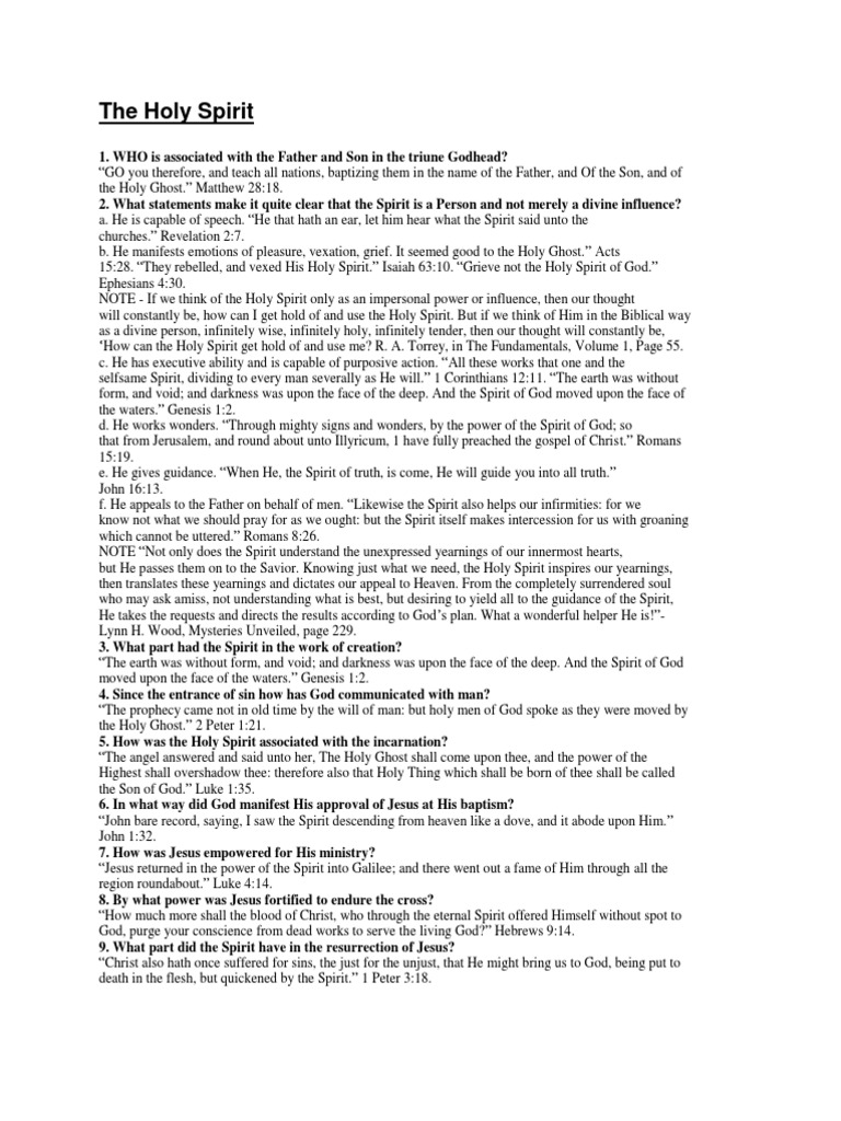 The Holy Spirit | PDF | Holy Spirit | Jesus
