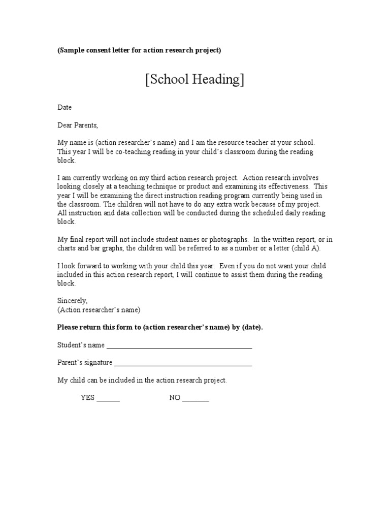 Sample Consent Letter | PDF