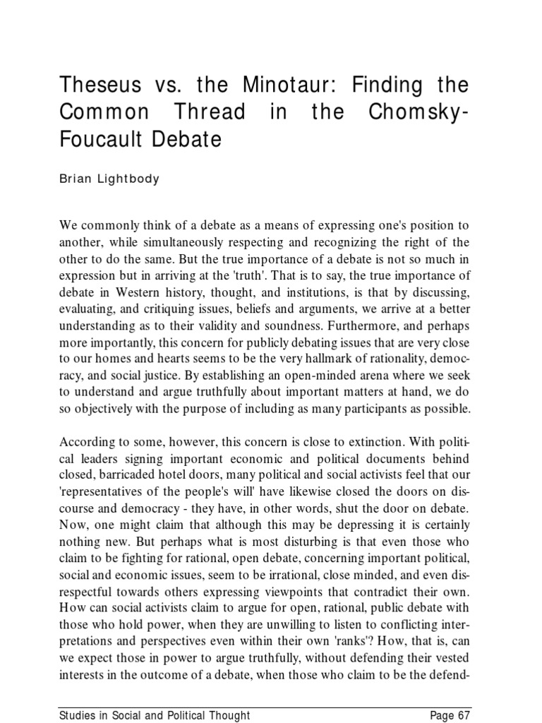 Theseus vs. The Minotaur: Finding The Common Thread in The Chomsky ...