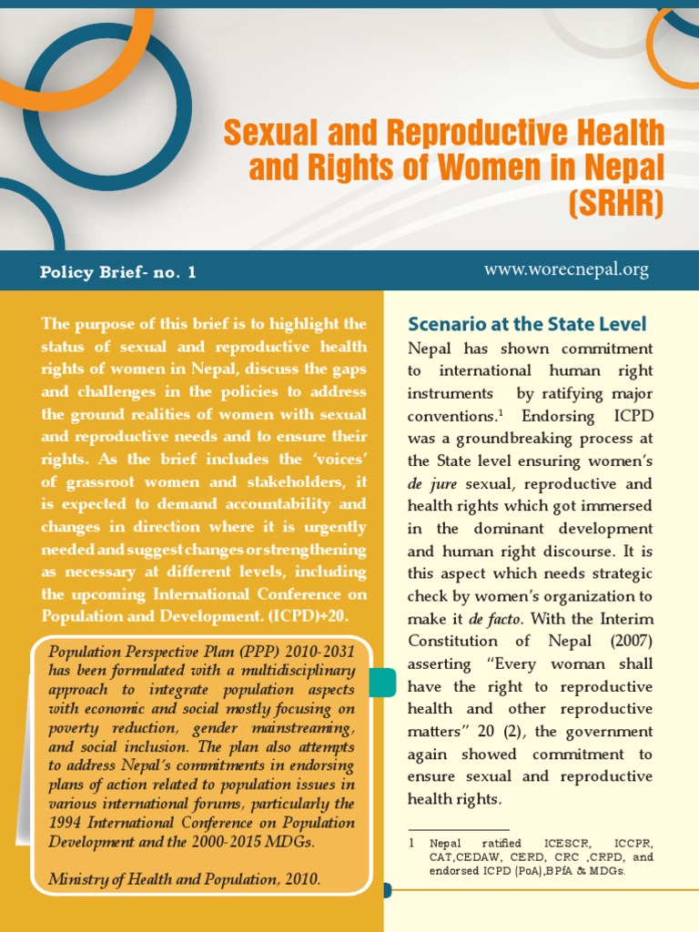 Sexual and Reproductive Health and Rights of Women in Nepal (SRHR ...