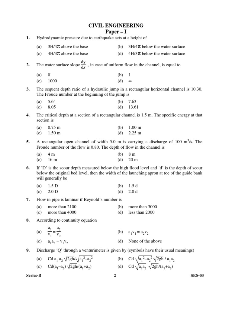 Previouspaper UKPSC Civil Engineering Paper I | PDF | Strength Of ...