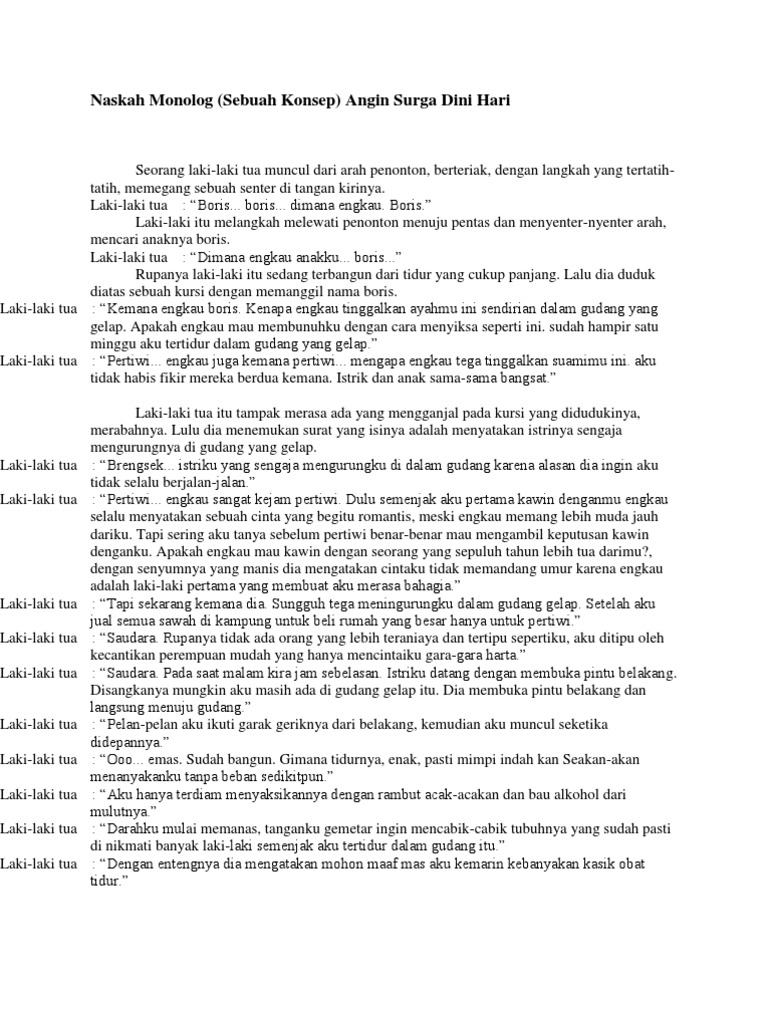 Naskah Monolog | PDF