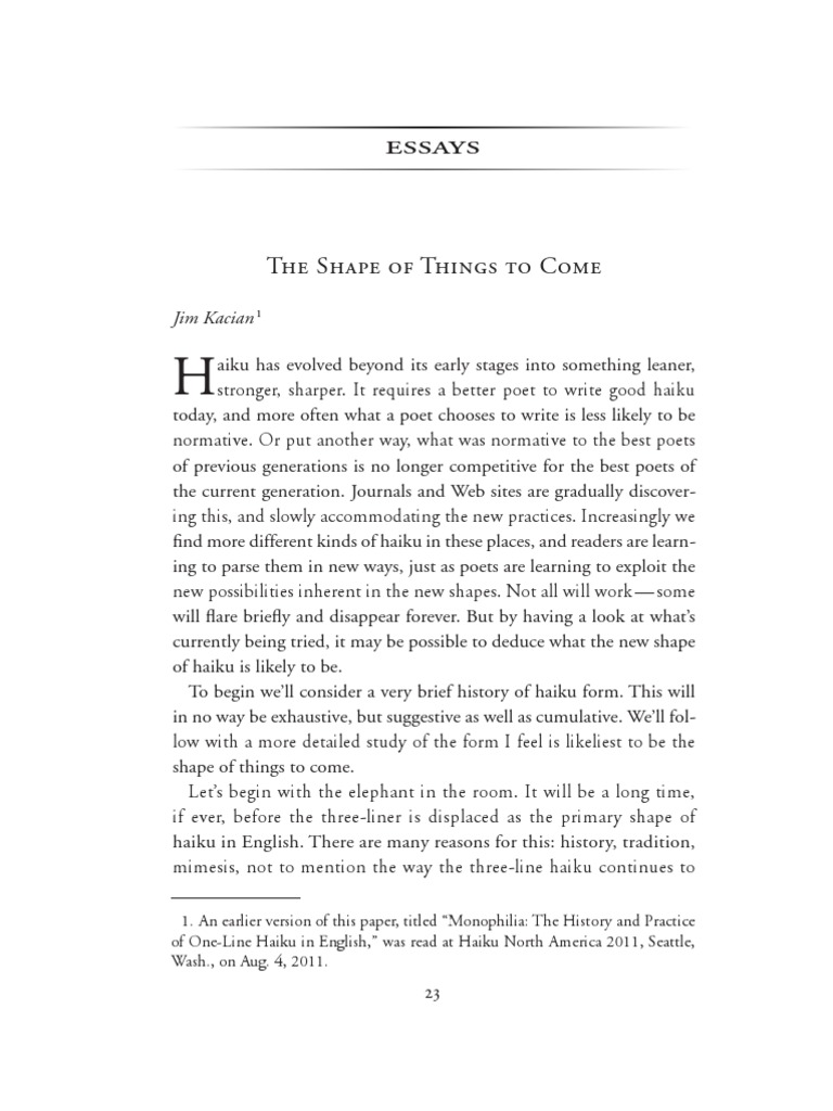 Kacian The Shape of Things | Download Free PDF | Haiku | Poetry