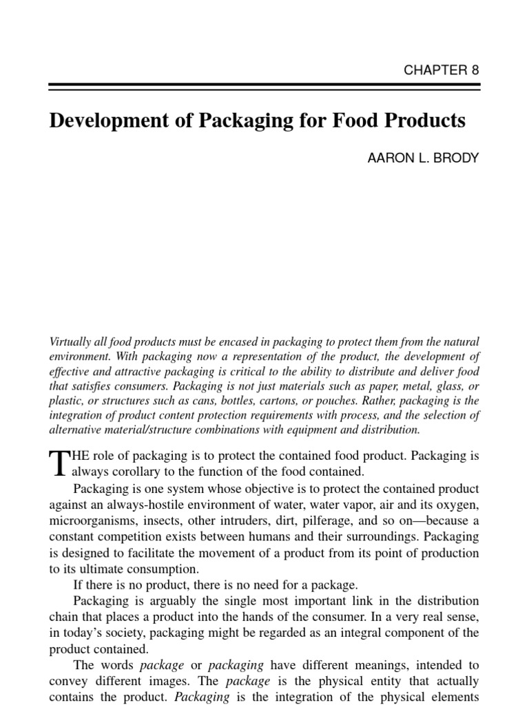 Development of Packaging For Food Products | PDF | Packaging And ...