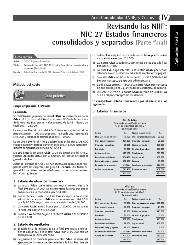 Nic 27 | PDF | Dividendo | Compartir (Finanzas)