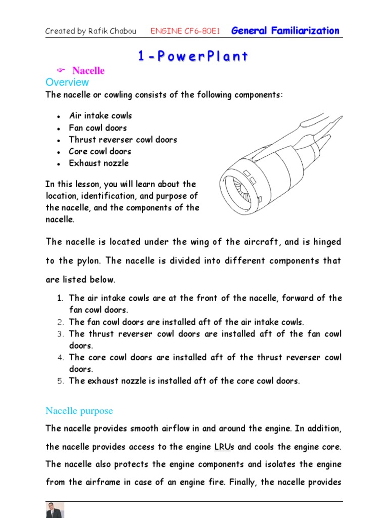 CF6-80E1 Nacelle and Cowling Overview | PDF | Gas Technologies | Civil ...
