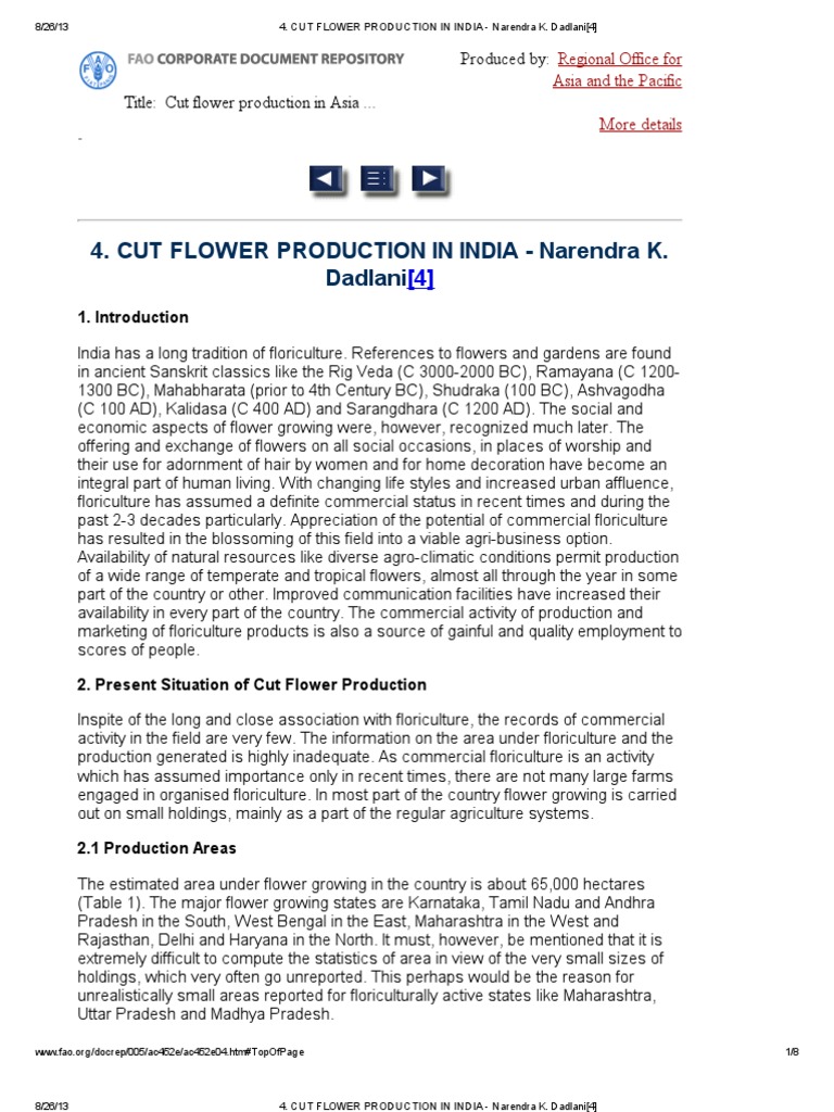 Cut Flower Production in India | PDF | Floristry | Exports