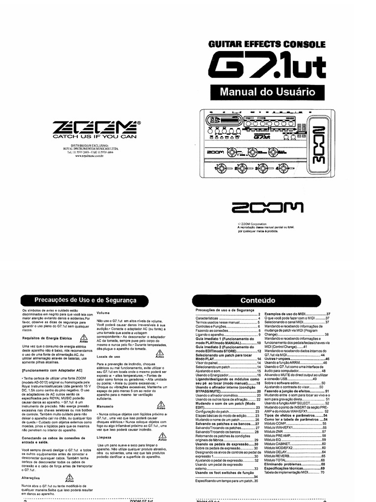 Manual Zoom G7 Português | PDF