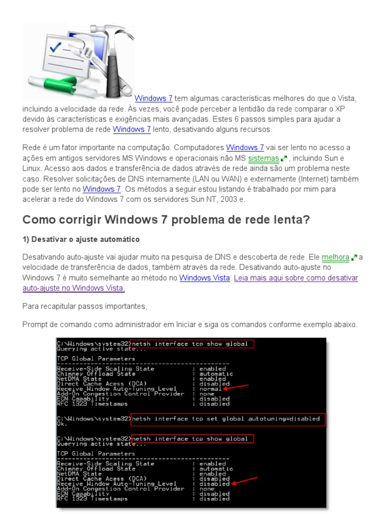 Windows 7 Rede Lenta - 6 Maneiras Fáceis de Fazer Isso Rápido | PDF ...