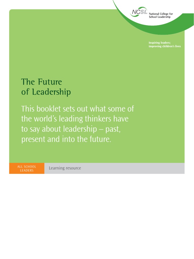 The Future of Leadership | PDF | Transformational Leadership | Leadership