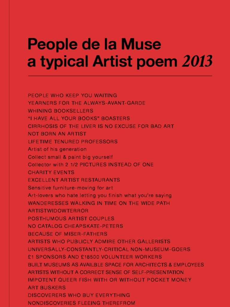 People de La Muse A Typical Artist Poem 2013 | PDF | Canvas | Paintings