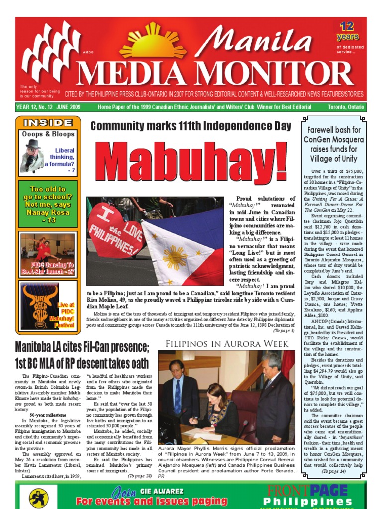 Manila Media Monitor - JUNE 2009 | PDF | Western Union | Philippines