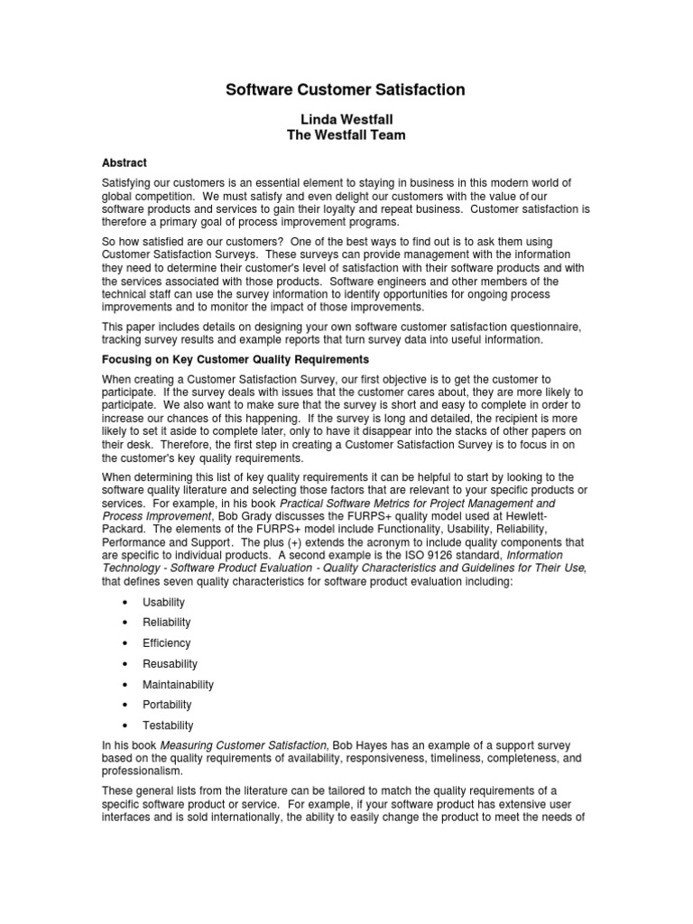 Customer Satisfaction Surveys | PDF | Survey Methodology | Customer ...