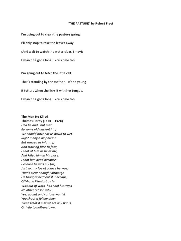 The Pasture | Poetry