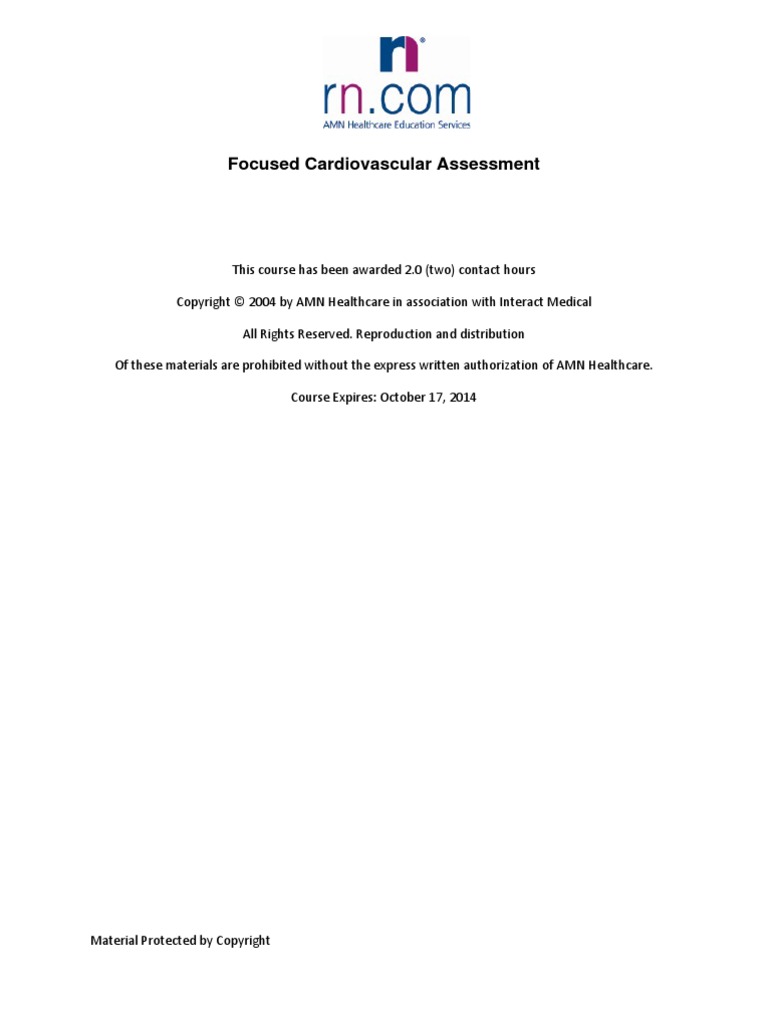 Focused Cardiac Assessment | PDF | Heart Valve | Heart