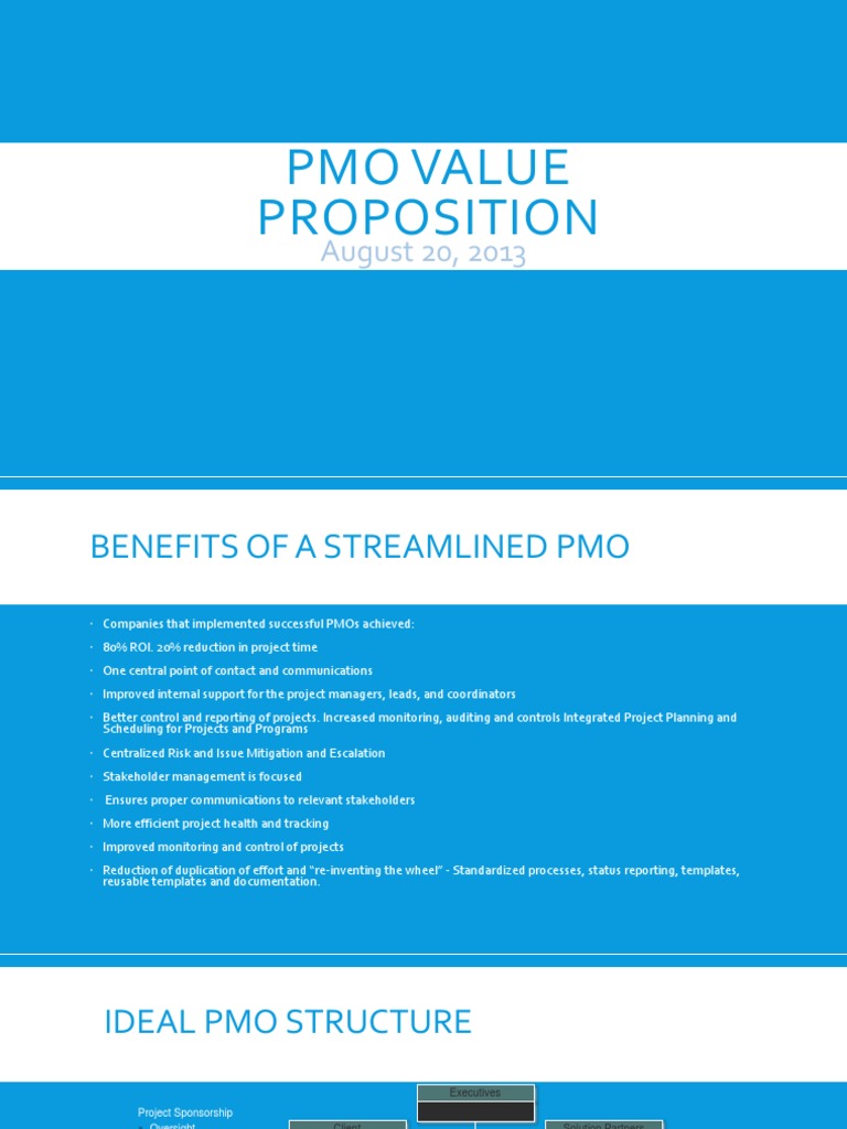PMO Value Proposition | PDF | Project Management | Strategic Planning