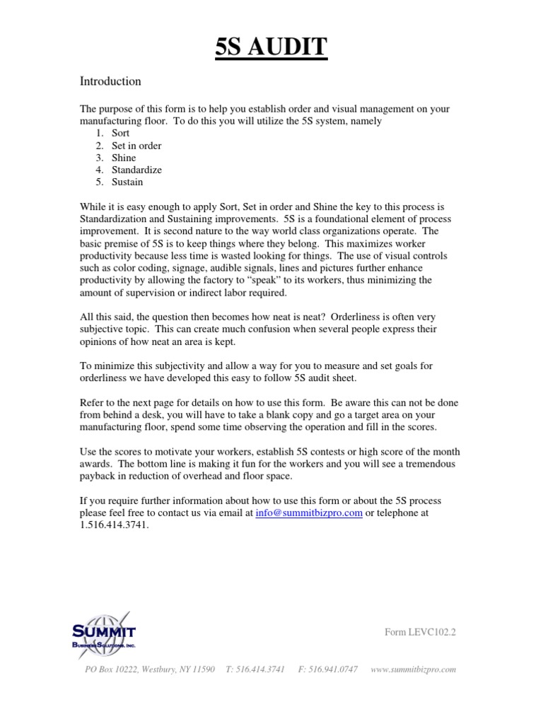5s Paper | PDF | Audit | Business