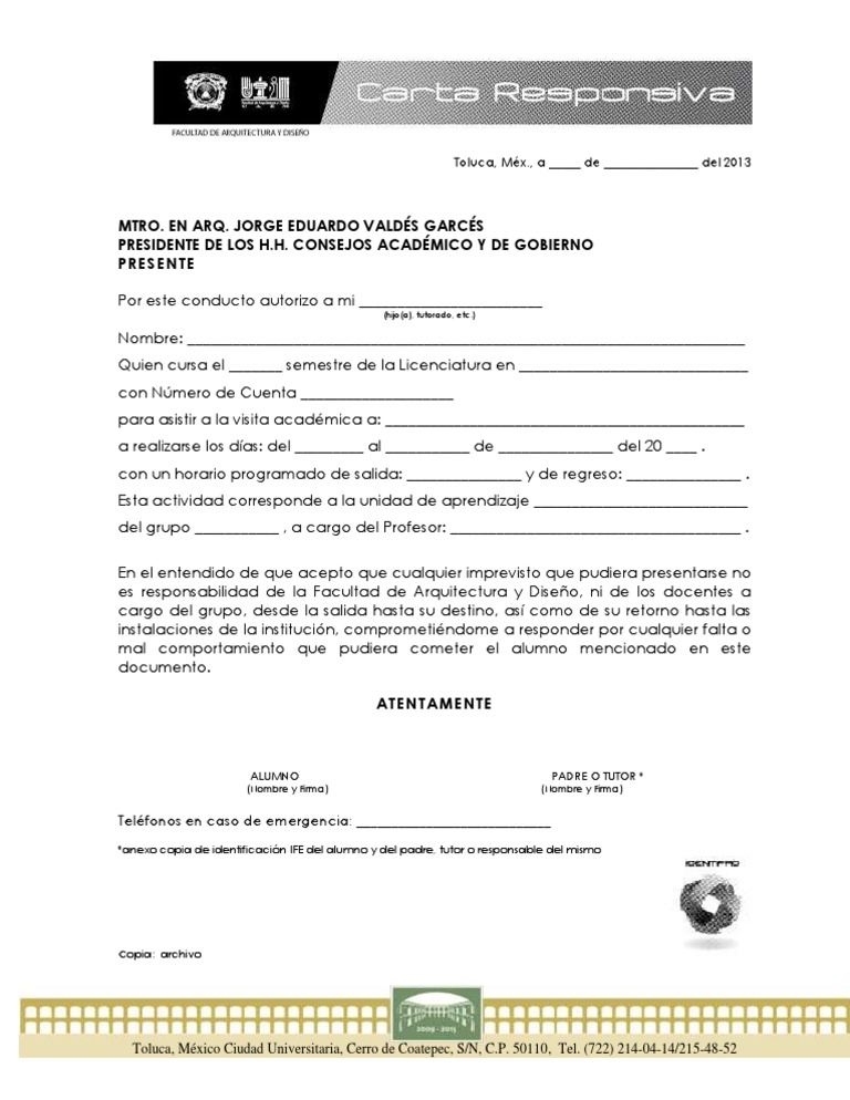 Carta Responsiva | PDF