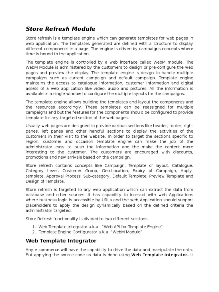 Store Refresh Module | PDF | Page Layout | World Wide Web