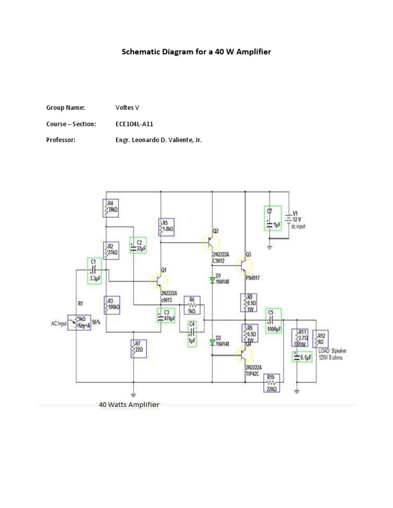 40 Watt Amplifier | PDF