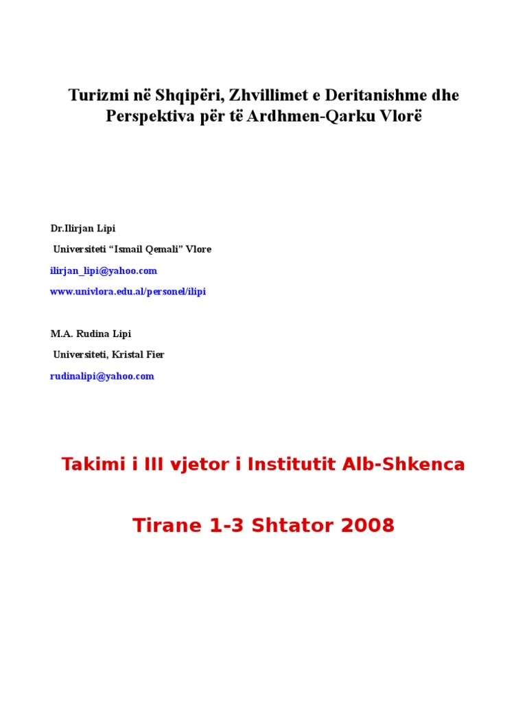Turizmi Në Shqipëri Dhe Prespektiva Per Te Ardhmen-Qarku Vlore | PDF