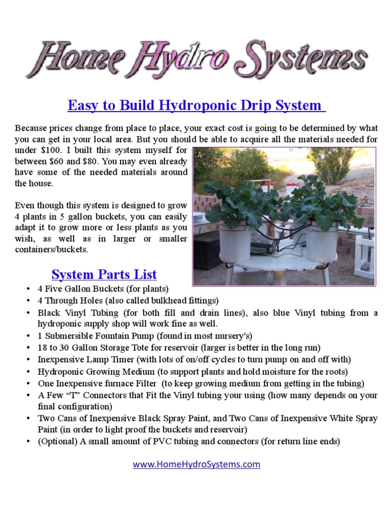 DIY Hydroponic Drip System Guide | PDF | Hydroponics | Soil