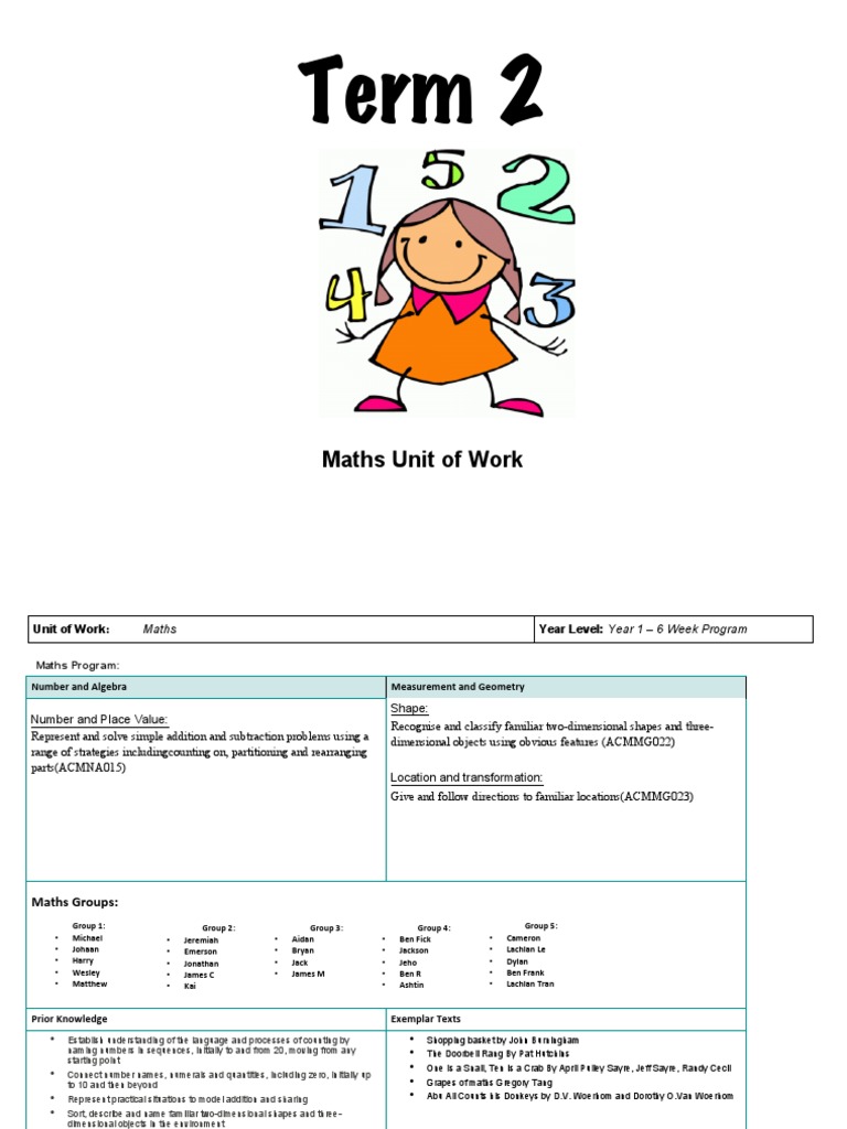 Maths Yr1 Term Plan | PDF | Teaching Mathematics | Science