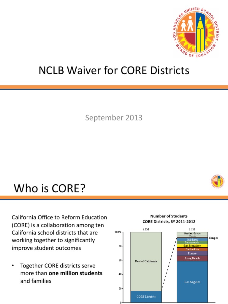 CORE Waiver Overview 9 4 13 | PDF | Adequate Yearly Progress | No Child ...