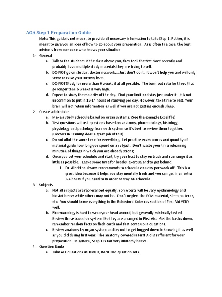 Step 1 Preparation Guide | PDF | Test (Assessment) | Wellness