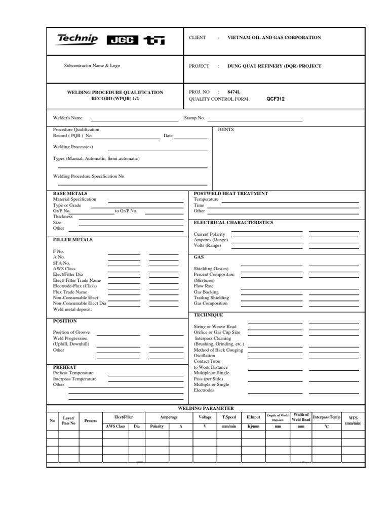 QCF312 WPQR | Welding | Applied And Interdisciplinary Physics