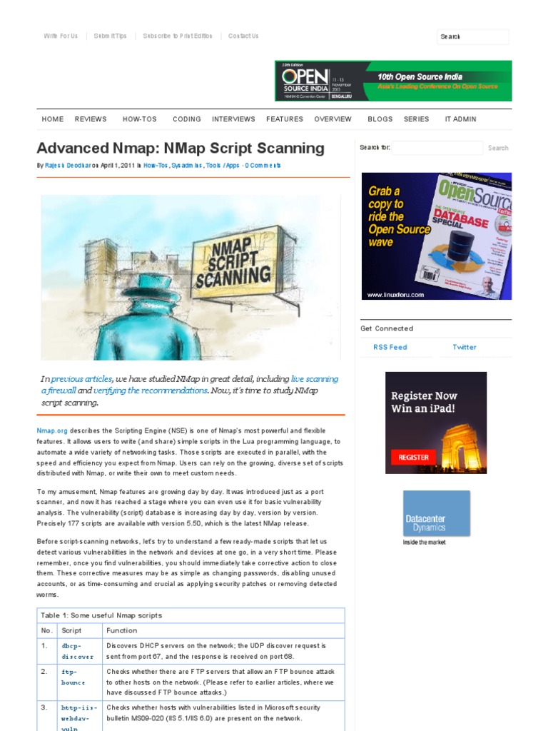 Advanced Nmap - NMap Script Scanning | PDF | Port (Computer Networking ...