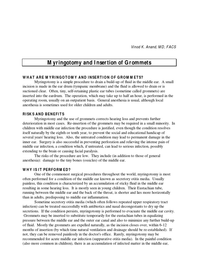 Ear Surgery Guide for Parents | PDF | Ear | Surgery